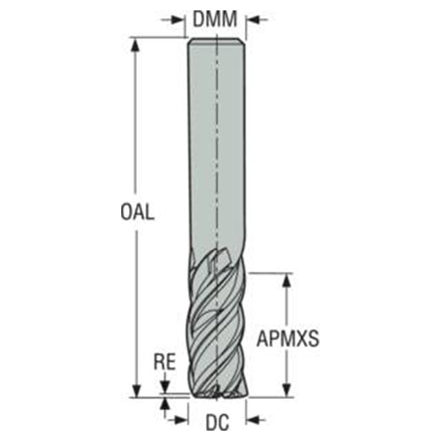 Seco Tools 02679565 | 20.00mm Shank x 100.00mm OAL 4 Flute 48 Degree H ...
