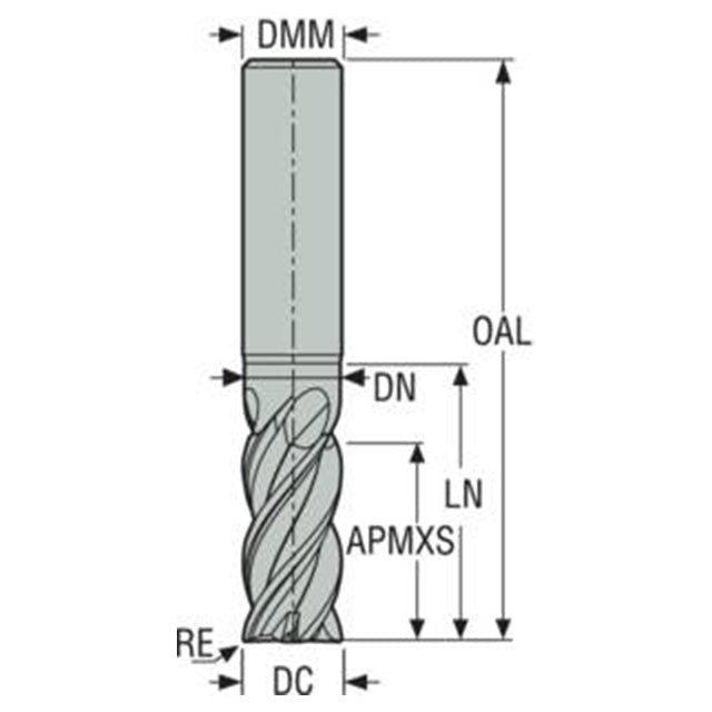 Seco Tools 02760645 | 6.00mm Diameter x 6.00mm Shank x 0.30mm Radius x ...