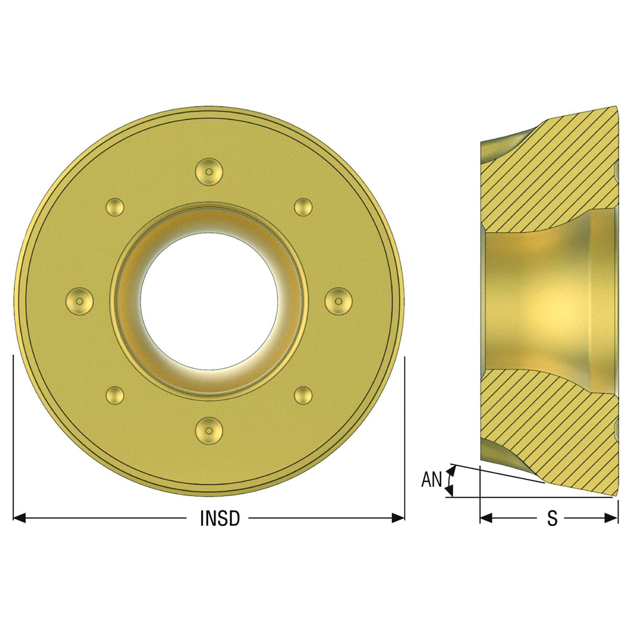 Seco Tools 03280068 | 0.630" Inscribed Circle Diameter x 0.315" Radius ...