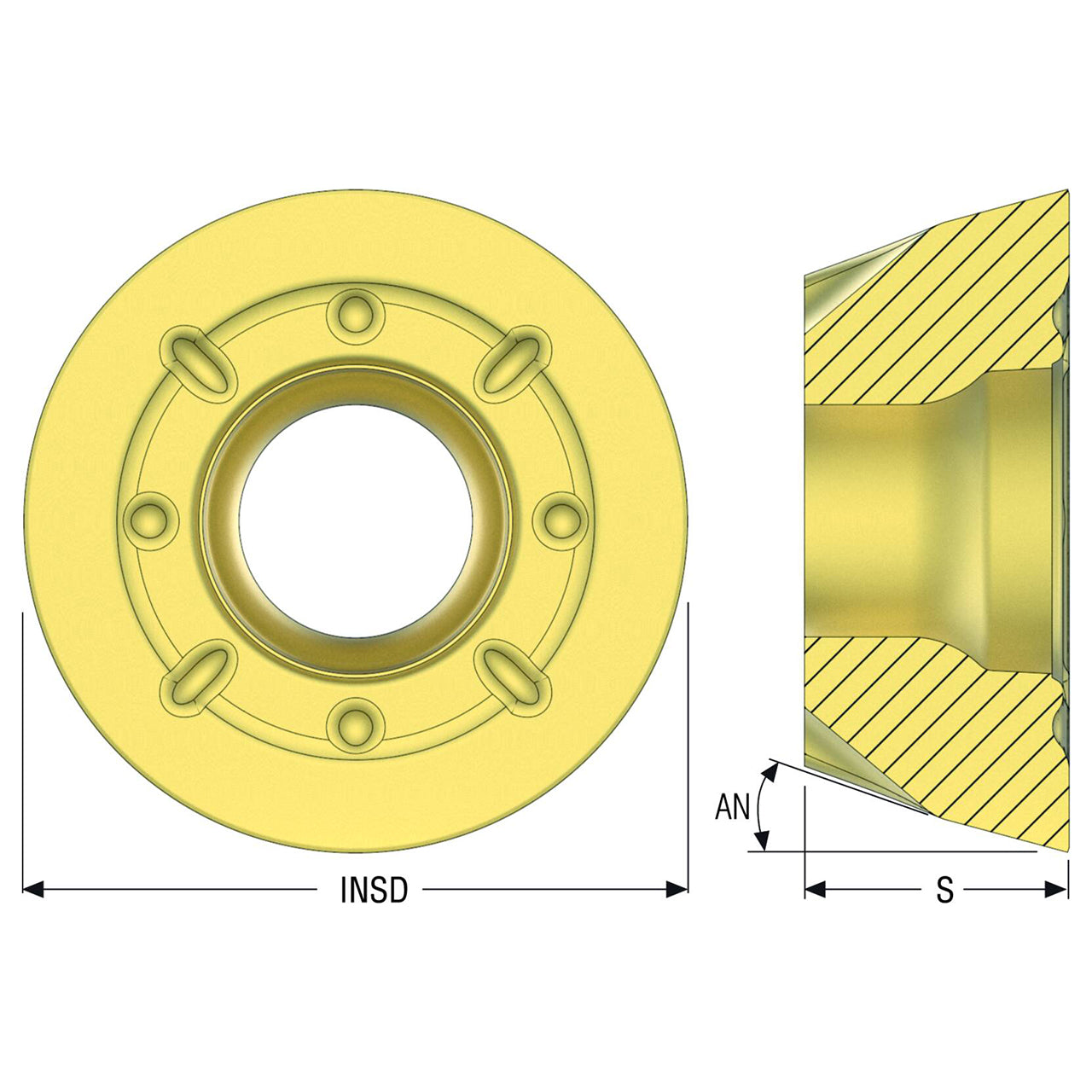 Seco Tools 03280745 | 0.394" Inscribed Circle Diameter x 0.197" Radius ...
